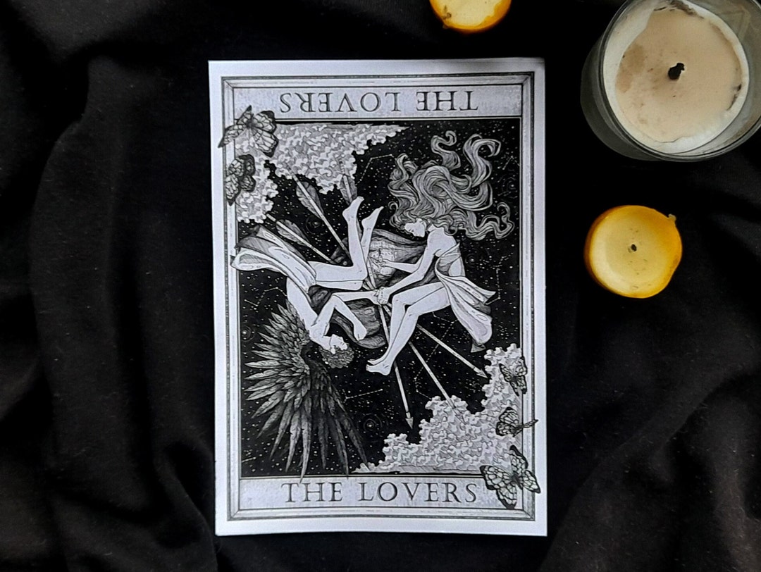 The Lovers, Greek Mythology Inspired Tarot Card Illustration, Eros and ...