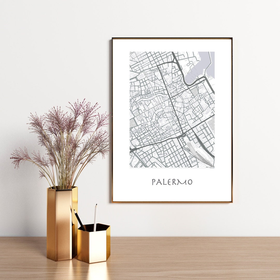 PALERMO City Map Map Digital Download Wall Art Printable - Etsy