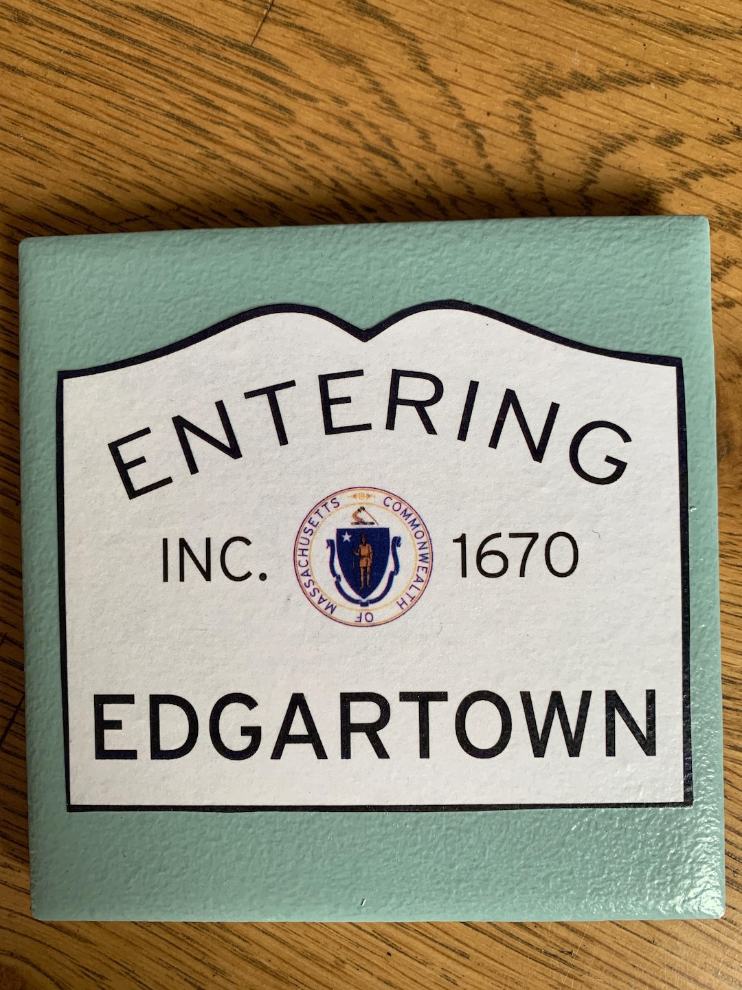 Martha's Vineyard Town Sign Coaster - Etsy