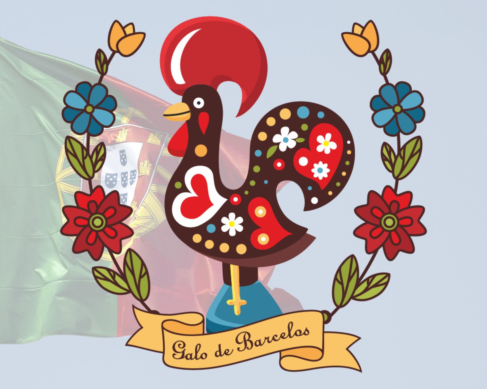 Portugal Svg Galo De Barcelos Svg Rooster Barcelos Svg - Etsy