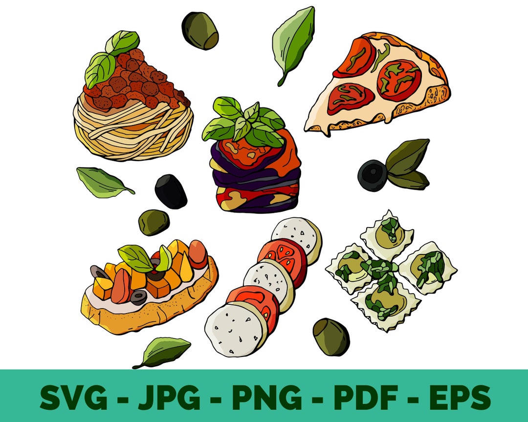 Italian Food Clipart | Pizza | Pasta | Italy Gifts | Food Art | Bundle ...
