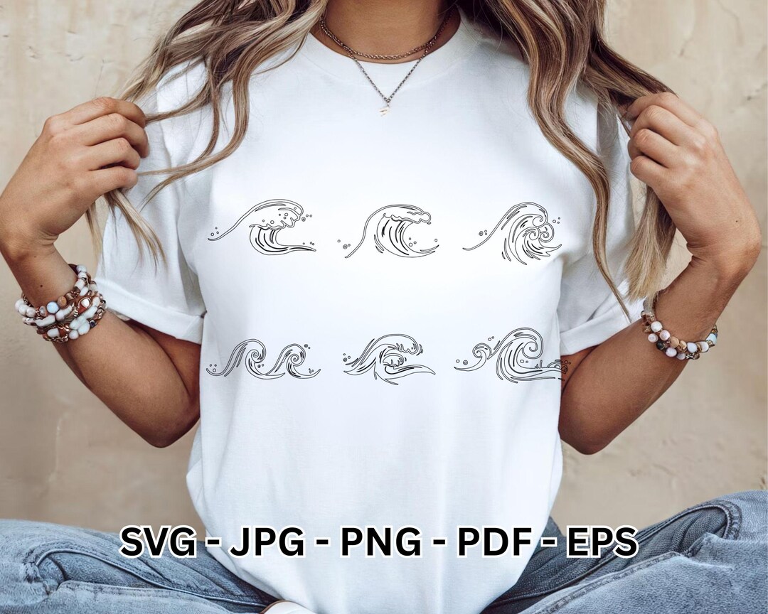 Wave SVG Bundle | Beach Ocean Waves | Water Clipart | PNG Cricut ...
