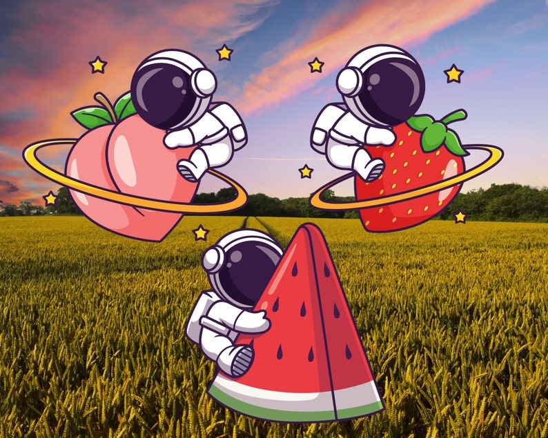 Cute Astronaut / Clipart / Bundle / SVG / Fruit / Kid Astronaut ...