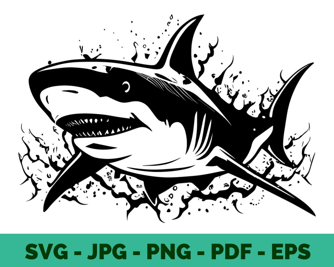 Shark SVG | Ocean Animal Clipart | Sea Life Vector | T-shirt Design ...
