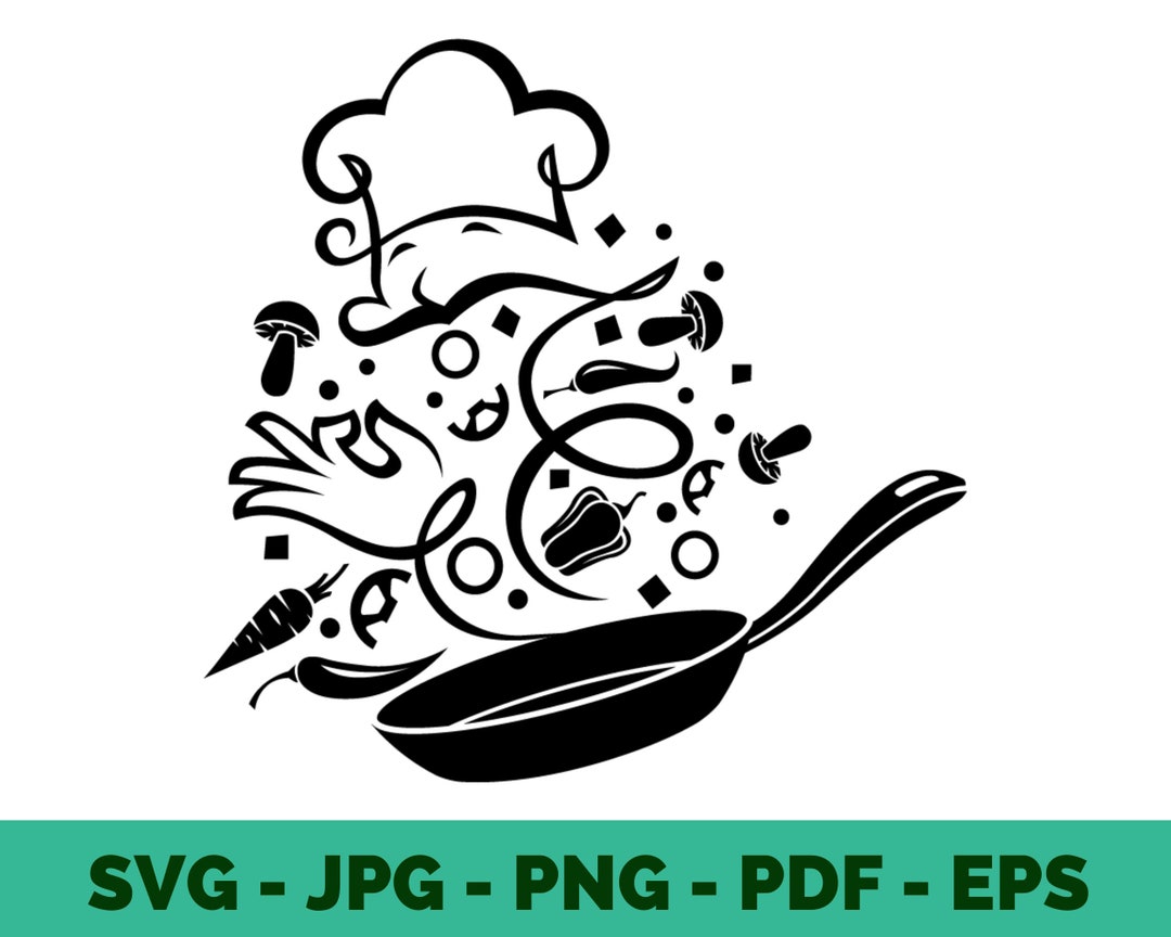 Chef SVG | Cooking Clipart | Culinary Kitchen Designs | Vector ...