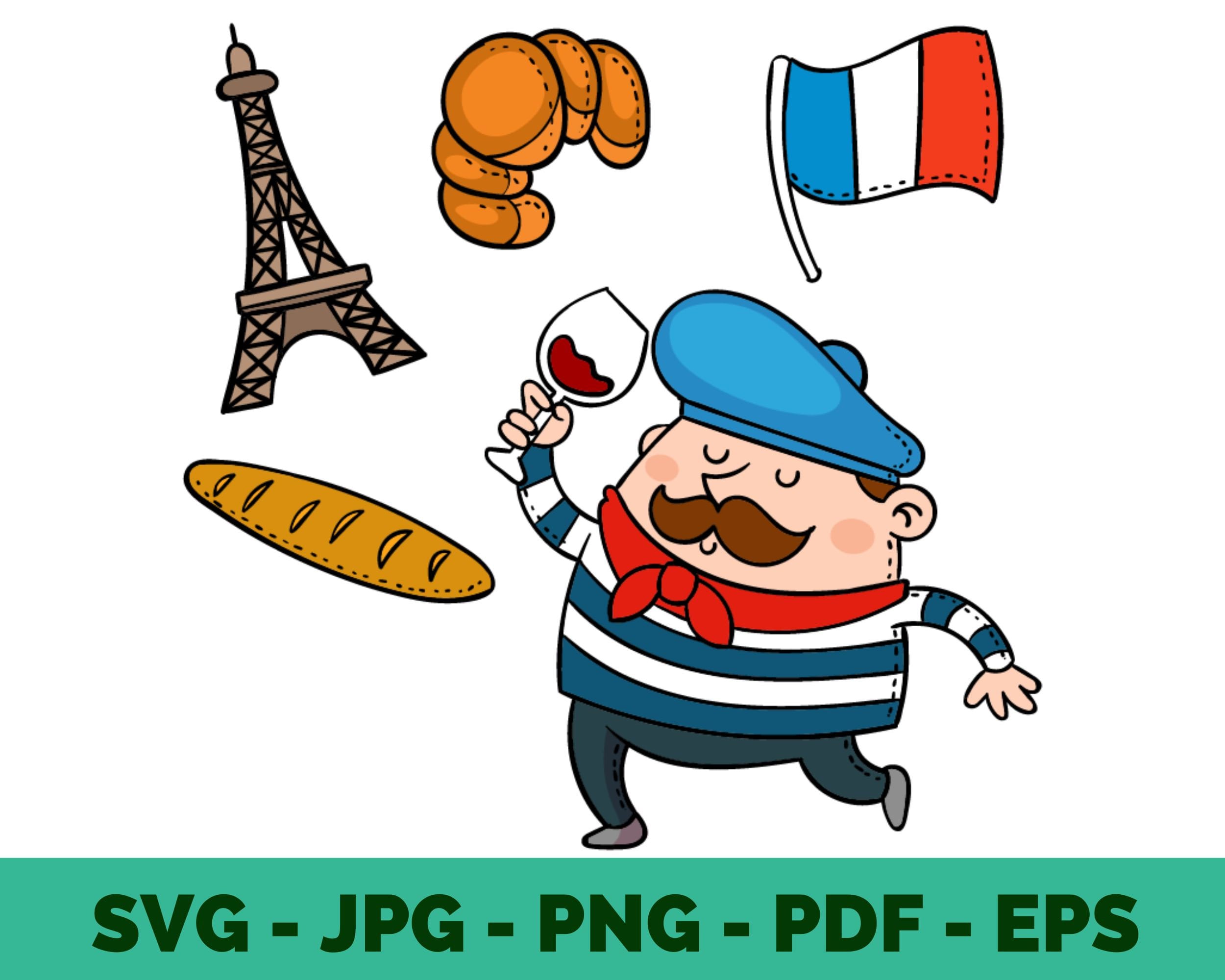 France Clipart / Paris Clipart / Travel / Baguette / Sticker ...