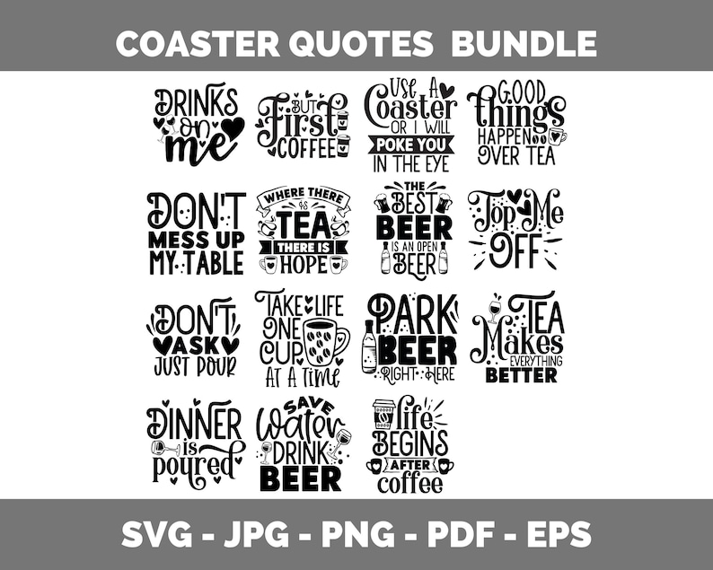 Pacote de SVG com Frases Divertidas para Porta-Copos sobre Vinho ...
