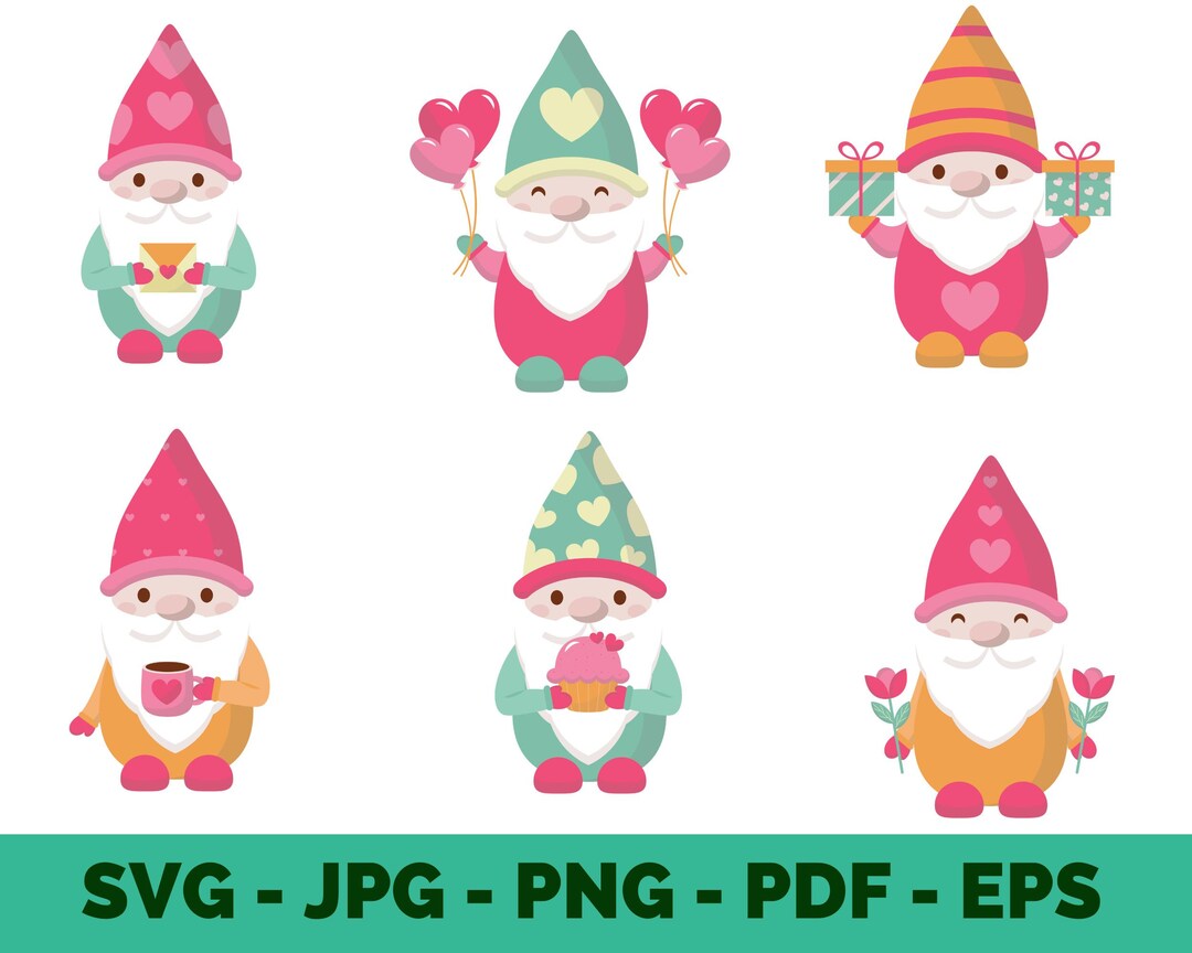 Valentine Day Clipart Bundle Valentine Gnome Gnomes Slipart Love ...