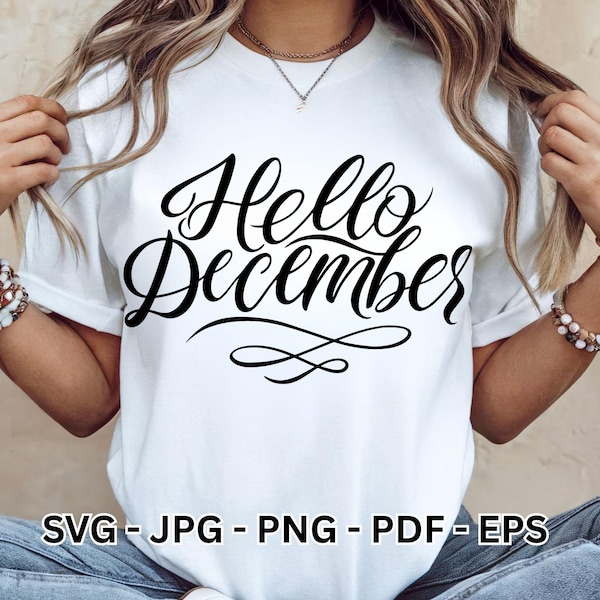 Hello December Clipart - Etsy