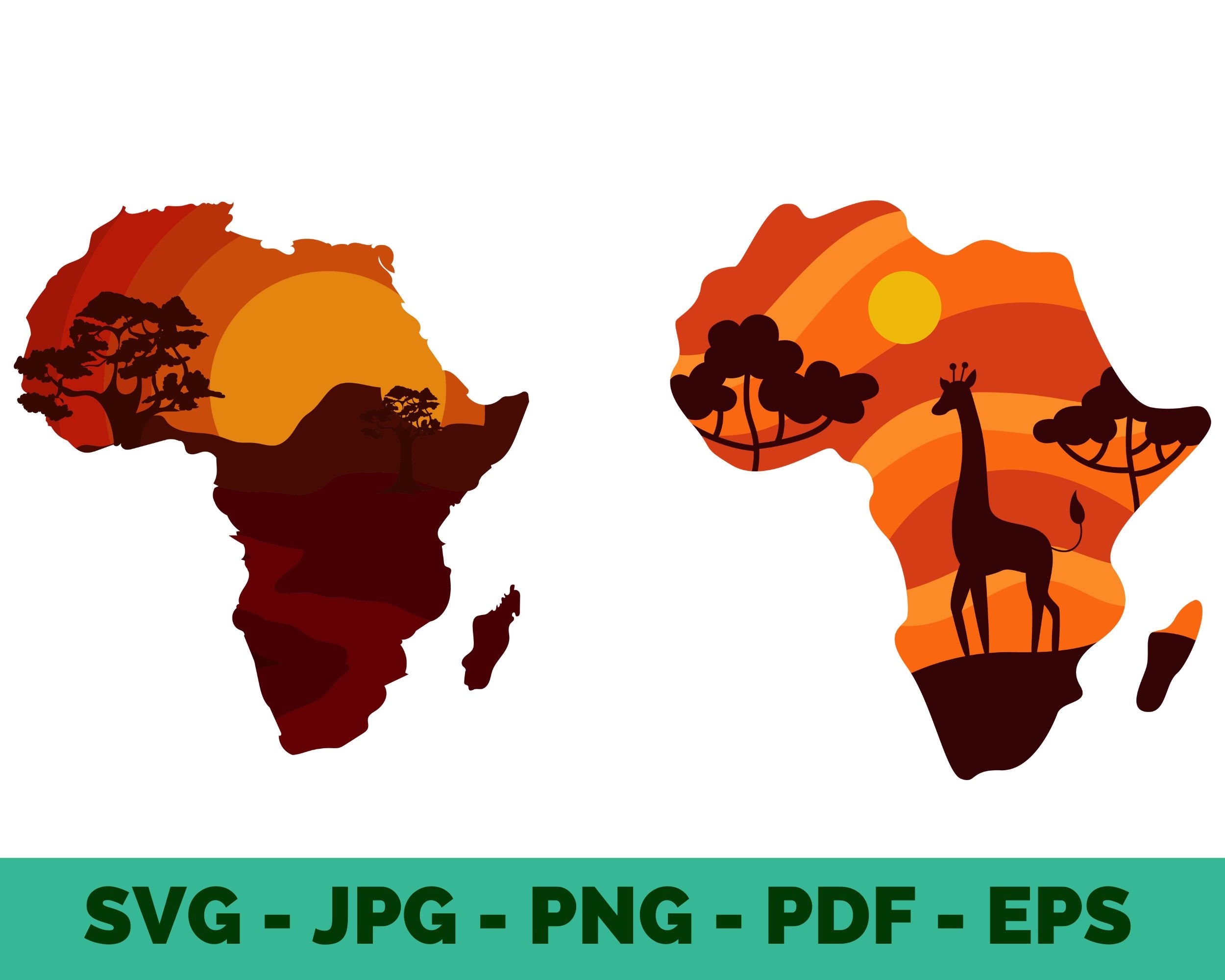 Map of Africa Svg Africa Shape SVG Files Africa Map Svg Vector - Etsy