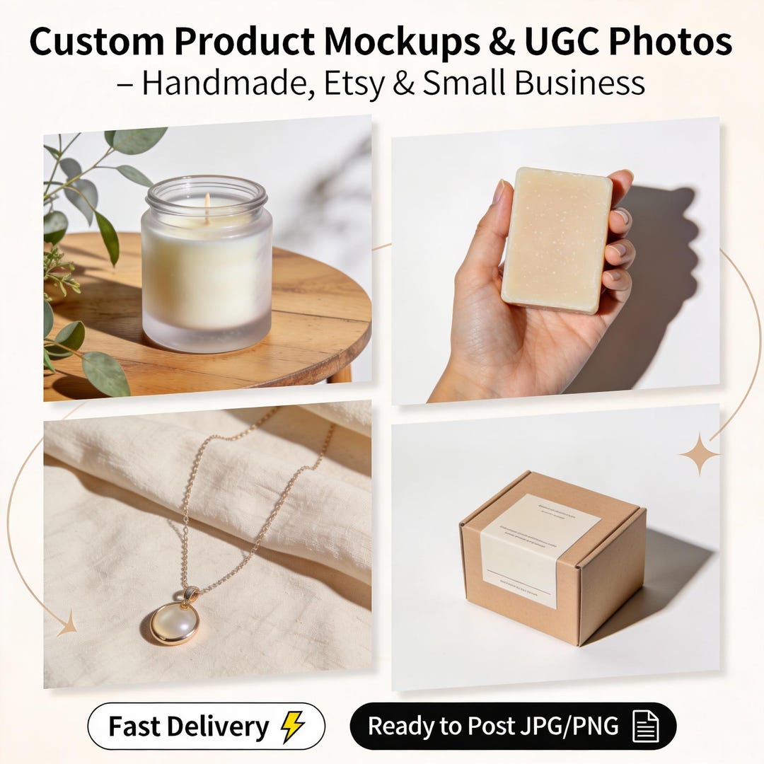 Custom Product Mockups & UGC Photos for Handmade Shops | Editable ...