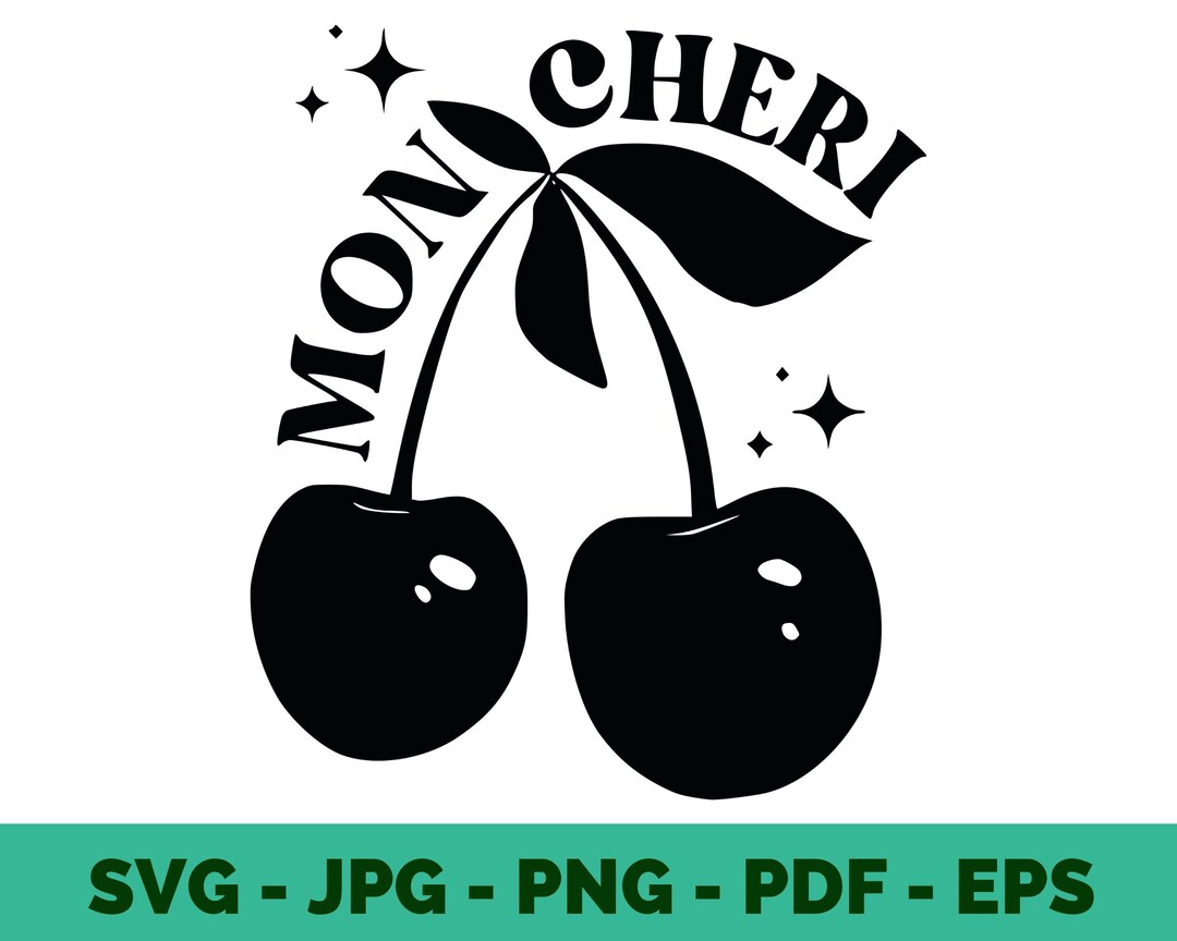 Cherry SVG Mon Cheri Clipart Aestethic Cherries Svg Cherry Clipart ...