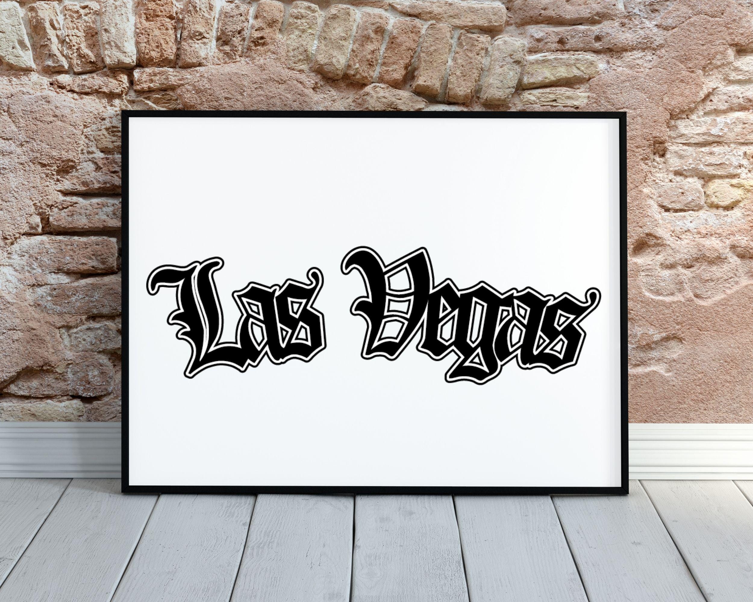 Las Vegas SVG Retro Chicano Style Thug Lettering PNG Clipart Cricut ...
