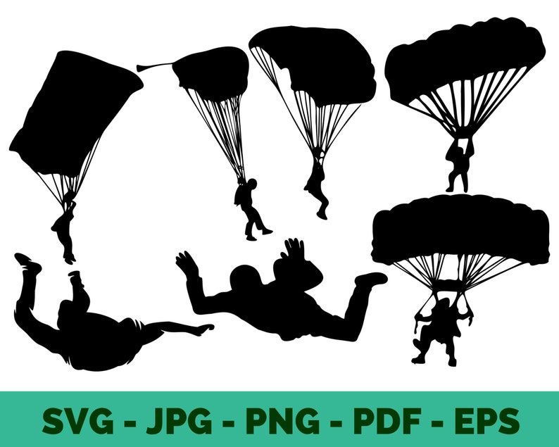 Skydiving SVG / Skydiver / Parachute / Parachuting / Bundle ...