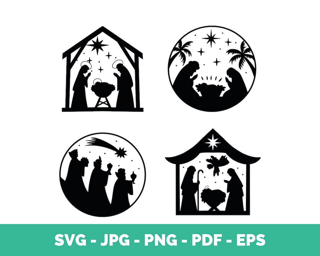 Nativity SVG Bundle | Christmas Nativity Scene Cut Files | Holiday ...