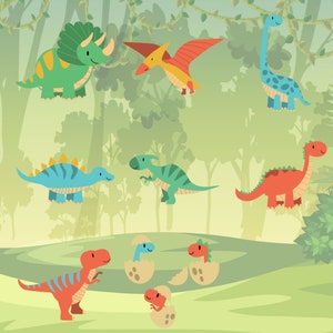 Dinosaur Clipart / Cute Dinos / Clipart / Scrapbook Printable ...