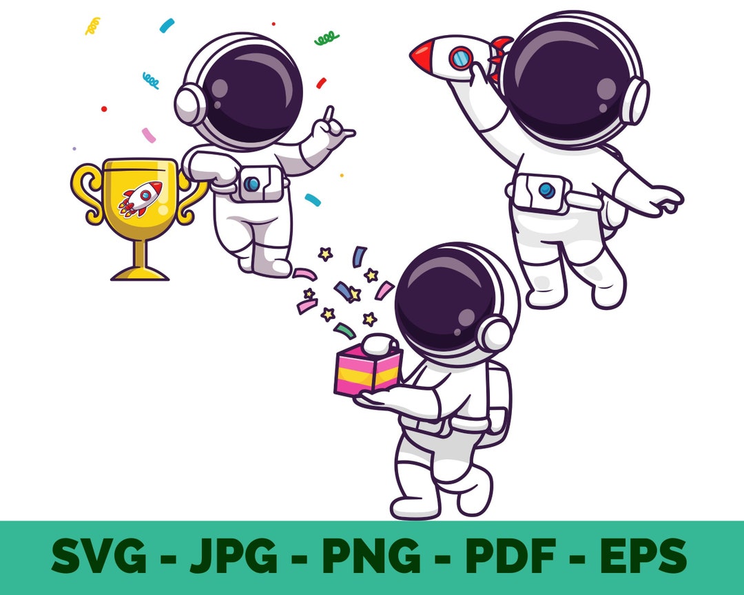 Cute Astronaut Clipart / Winner / Astronaut Champion / Kid Astronaut ...