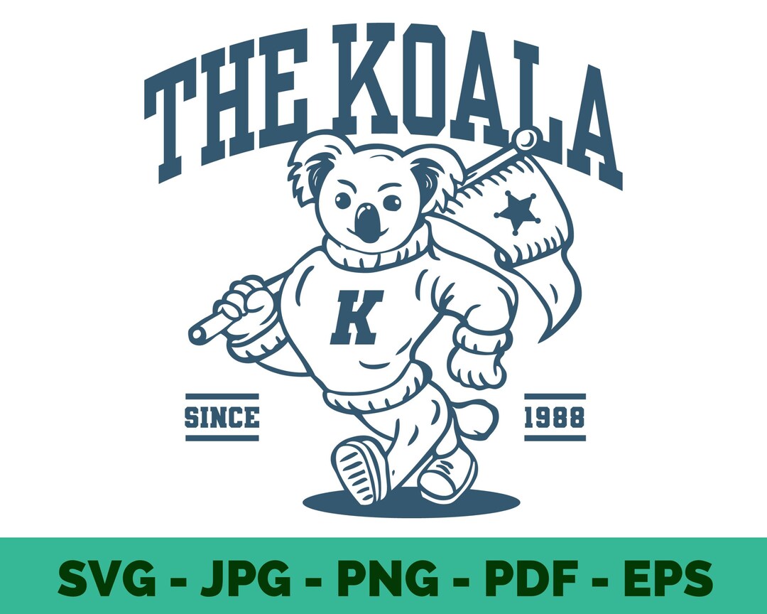 Koala SVG | Australia | Retro T-shirt Design | Mascot | Cheerleader ...