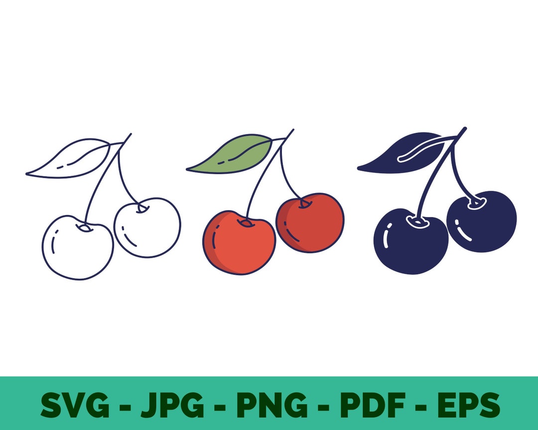 Cherry SVG | Retro Cherries Clipart | Summer Fruit Design | Cherry ...