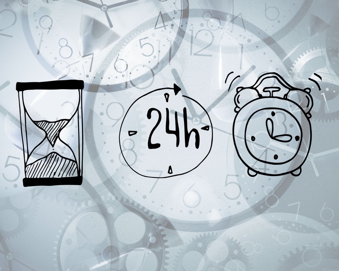 Clock Svg / Clock Face / Hourglass / Watch / Bundle / 24 Hrs / Vector ...