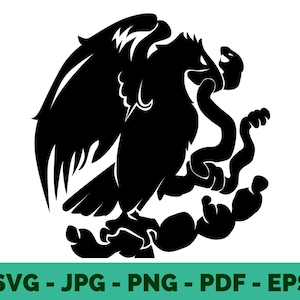 Mexican Coat of Arms Eagle SVG: Vector Clipart, Silhouette Design (digital File) - Etsy