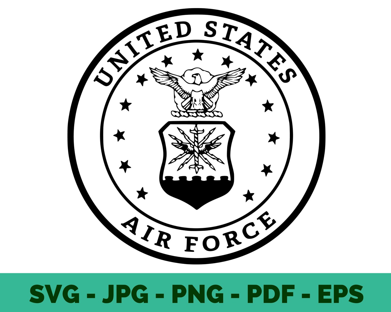 US Air Force SVG USAF Seal Clipart, Military Veteran Vector Design ...