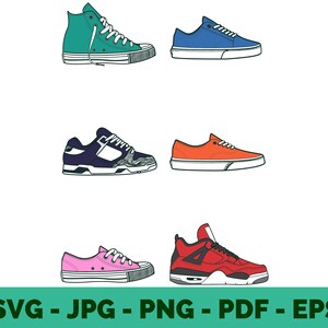 Sneakers Clipart Set | Digital Shoe Clip Art | Trendy Sneakers Designs ...