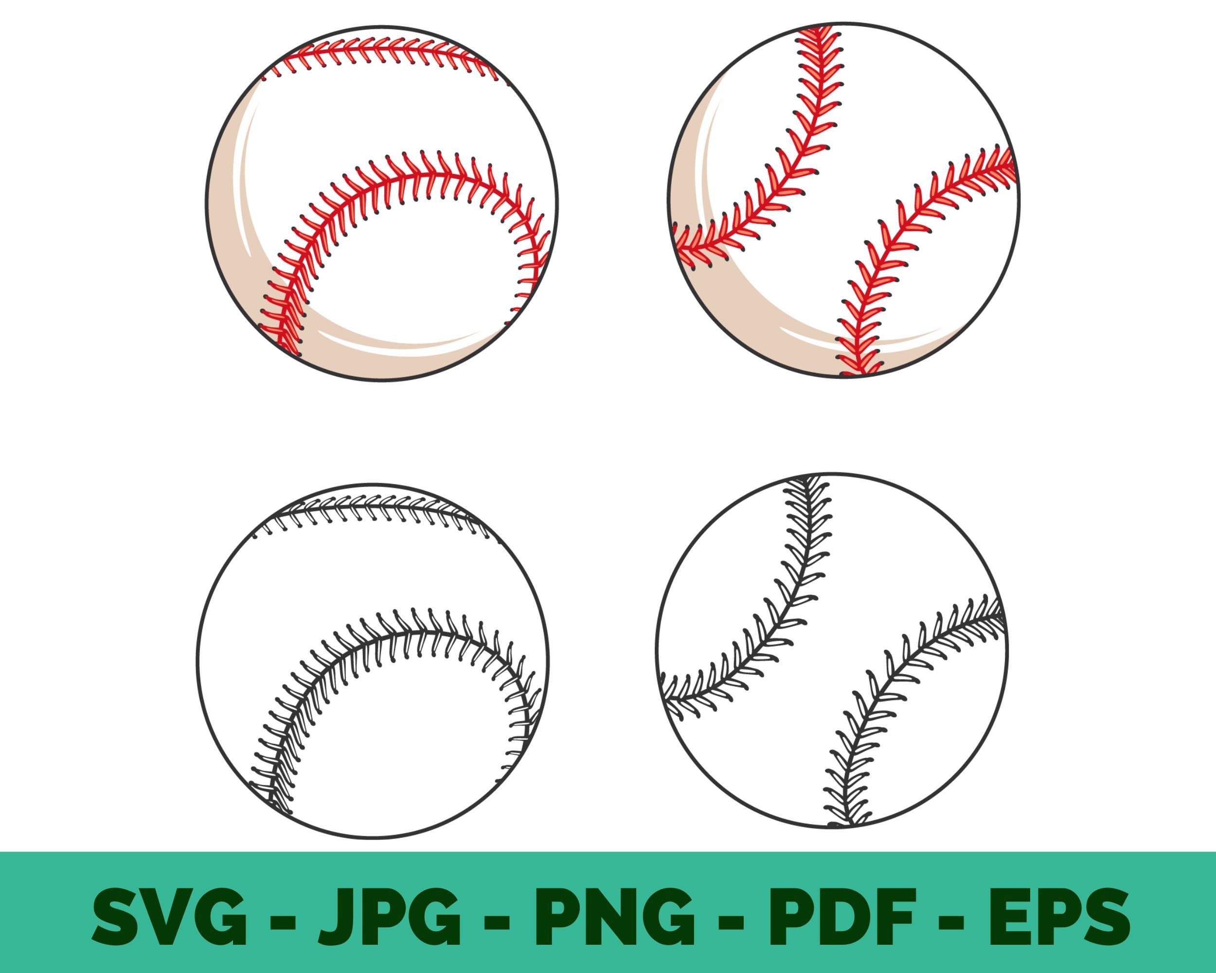 Baseball Clipart Baseball Stitches Bundle Baseball Ball Softball Ball ...