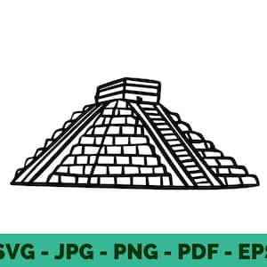 Pyramid SVG Aztec Pyramid Mexican Pyramid Monogram Mexico Pyramid Mayan ...