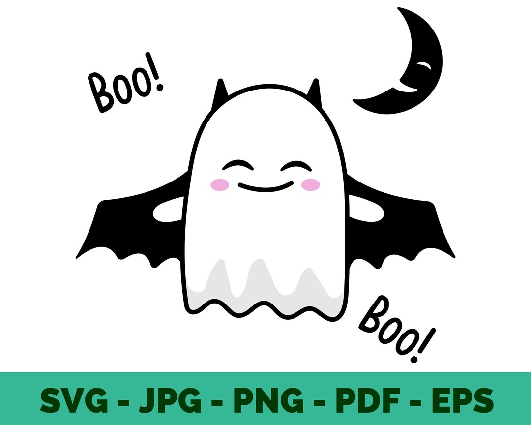 Cute Ghost SVG / Halloween / Boo / Spooky / Ghost / Cartoon / Clipart ...