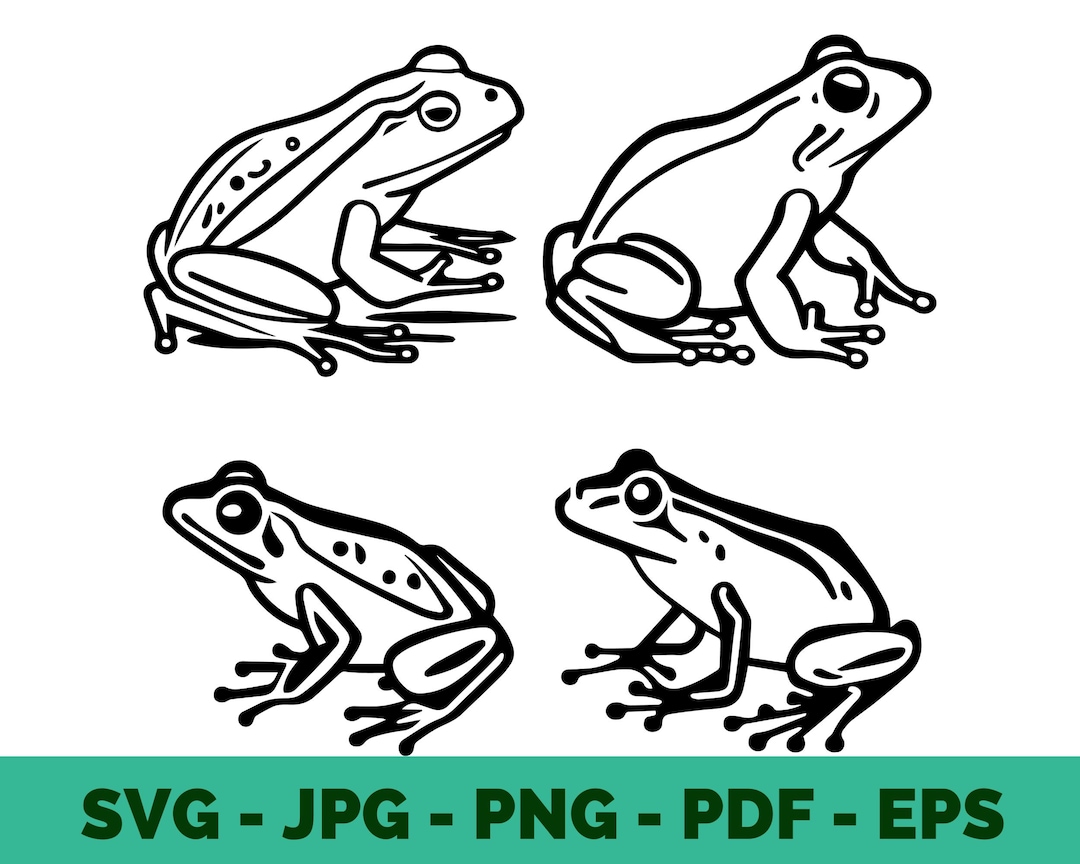 Frog SVG Bundle | Crazy Frog Clipart | Frog Drawing Vector | Cute Frog ...