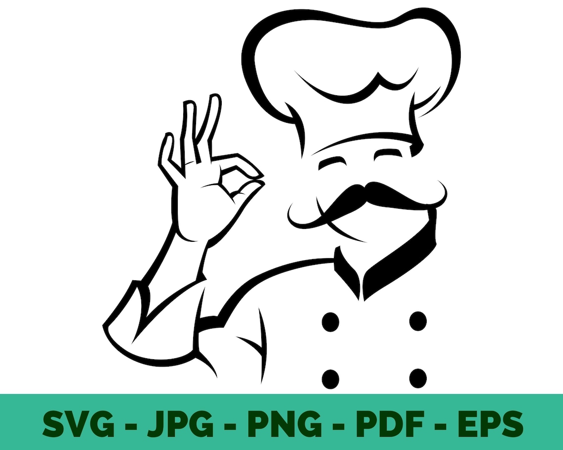 Koch SVG Design Küche Kochen Backen Clipart Digital Download - Etsy.de