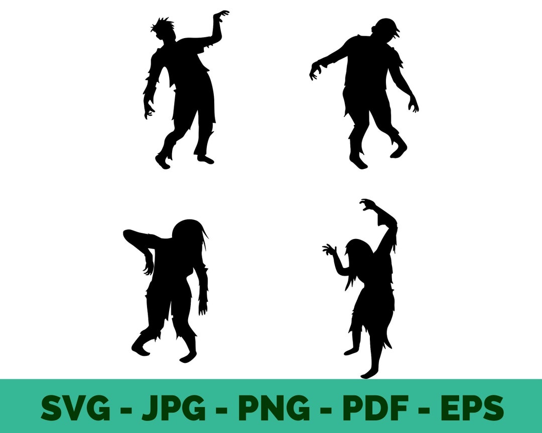 Zombie SVG / Zombies Silhouette / Horror / Halloween / Vector / Clipart ...