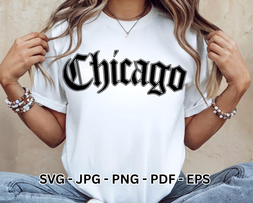 Chicago SVG Chicano Thug Style Letters Urban City PNG Clipart Cricut ...