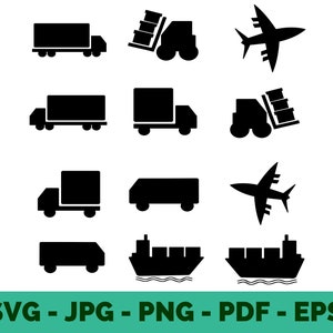 Transport SVG Bundle: Airplane, Car, Truck Clipart (digital Download ...