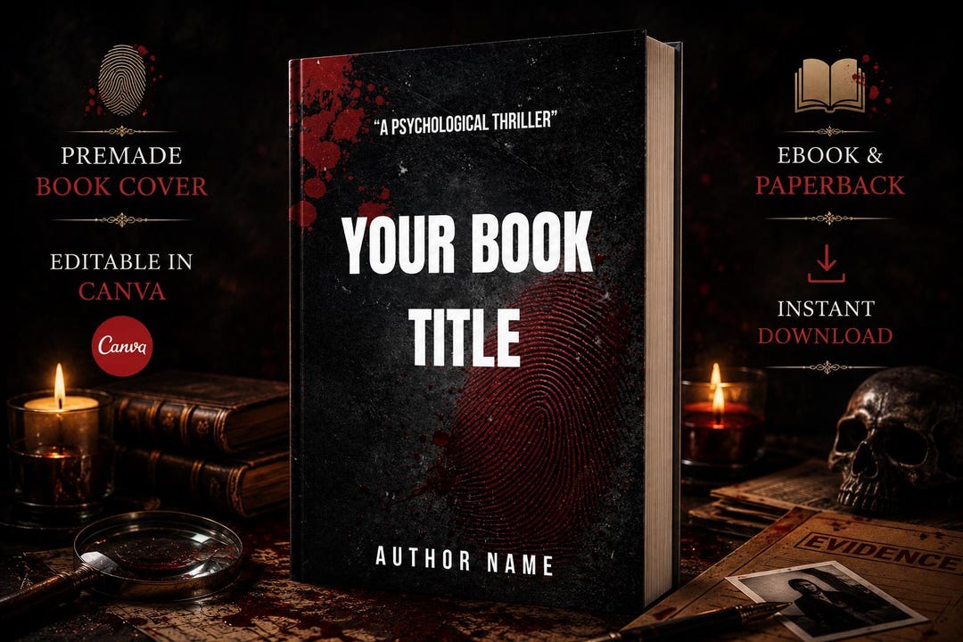 True Crime Premade Book Cover Canva Template Exclusive| Minimal ...