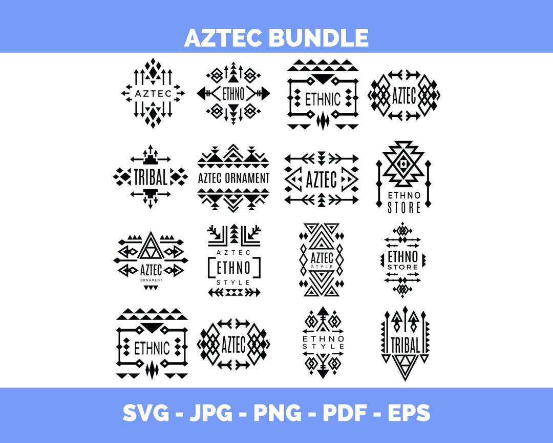 Aztec Svg Bundle, Southwestern Elements Svg, Tribal Pattern Svg, Aztec ...