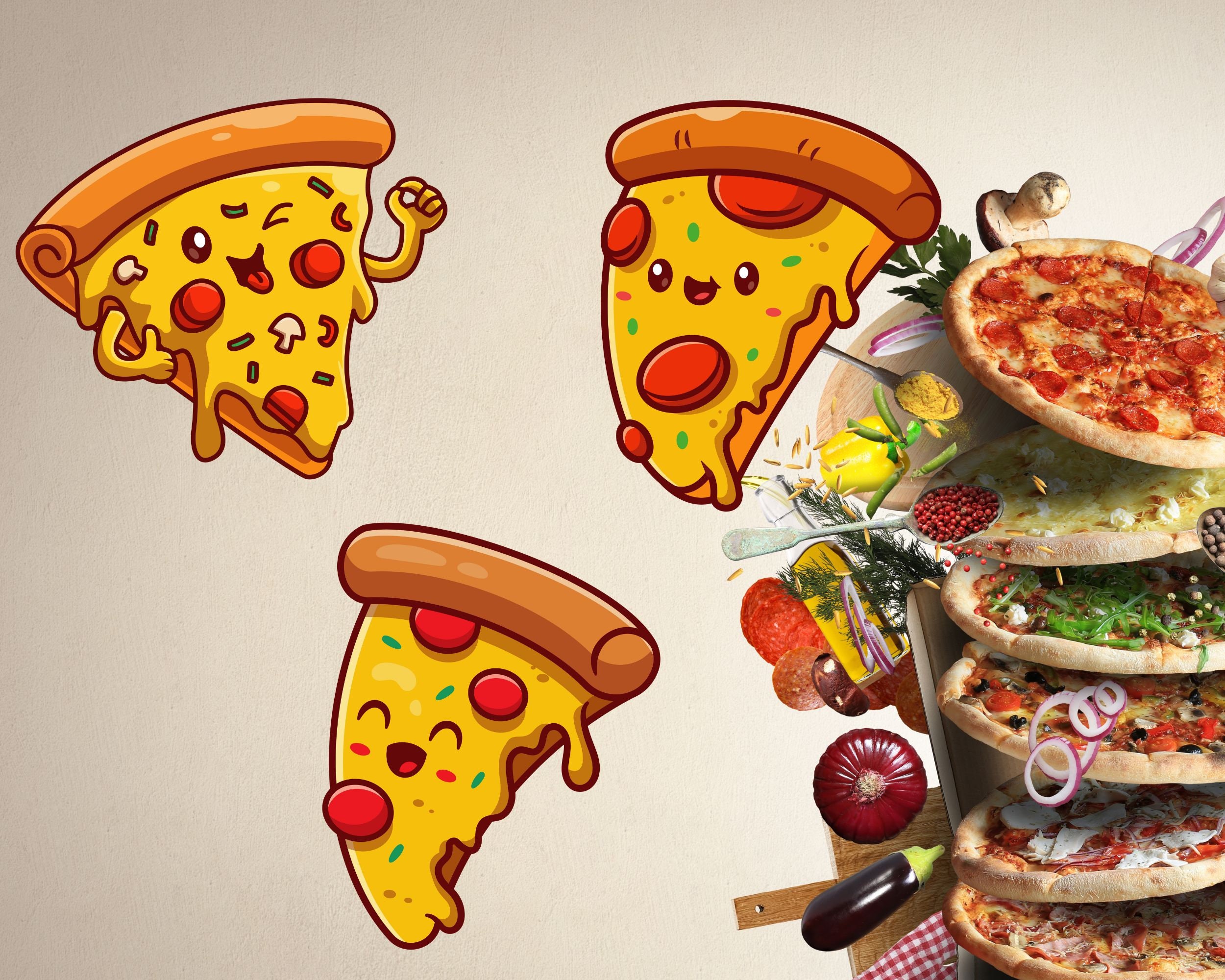 Cartoon Pizza Slice