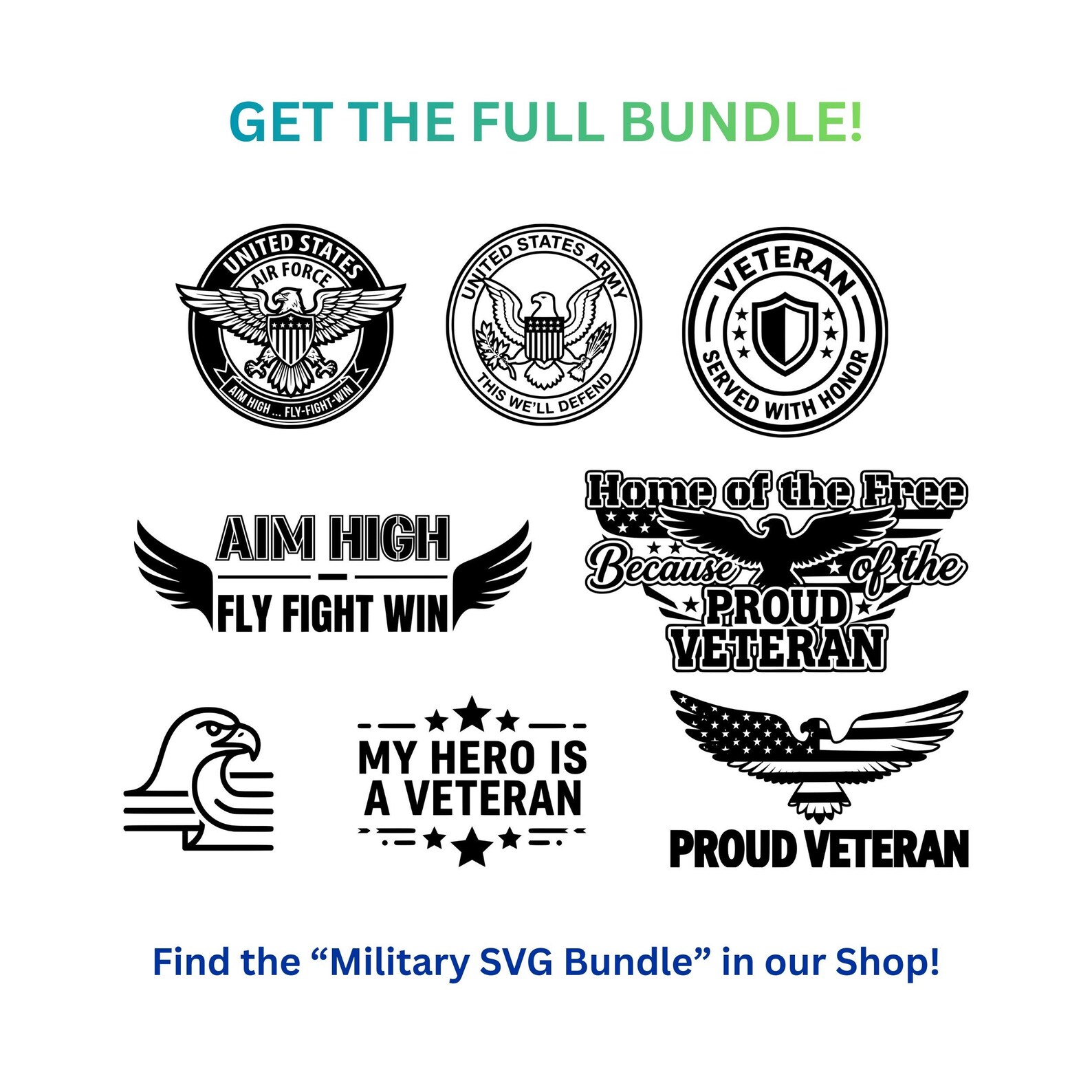 US Air Force SVG USAF Seal Clipart, Military Veteran Vector Design ...