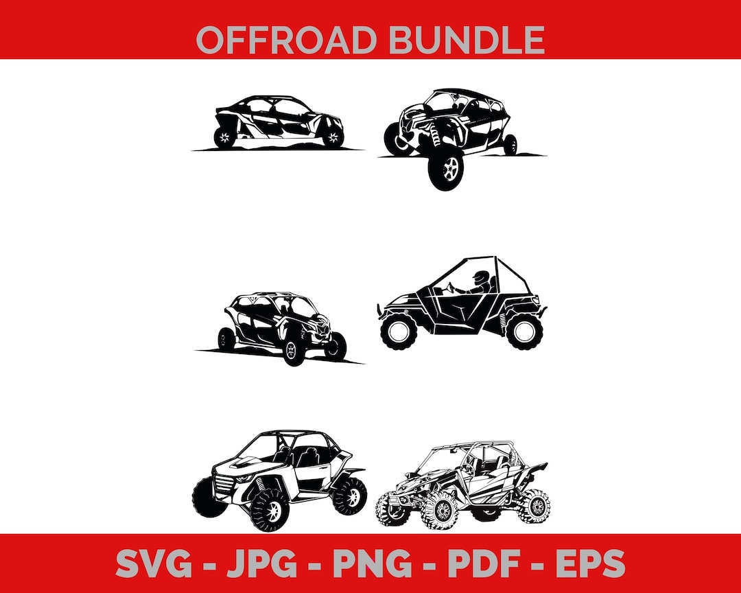 Side by Side SVG Bundle: Offroad UTV Car Clipart (PNG Instant Download ...