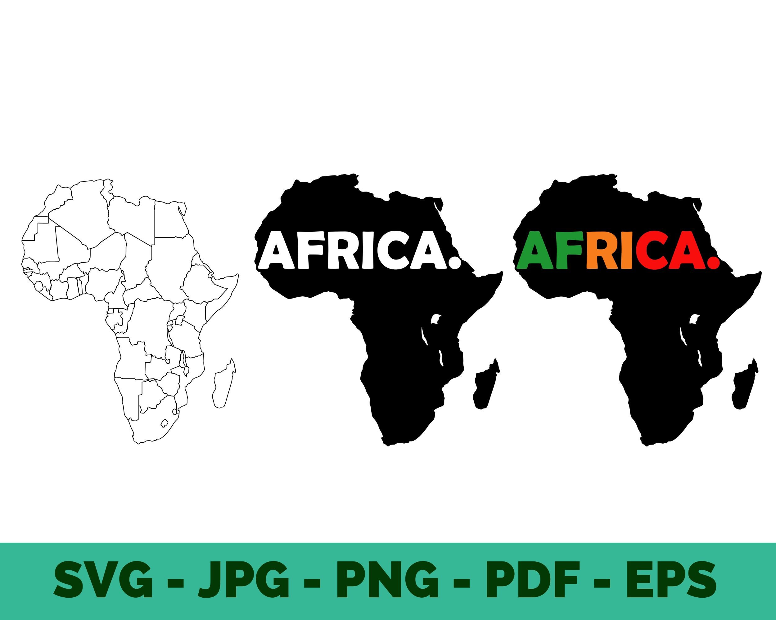 Africa Map SVG Bundle | African Continent Clipart | Afro Vector Designs ...