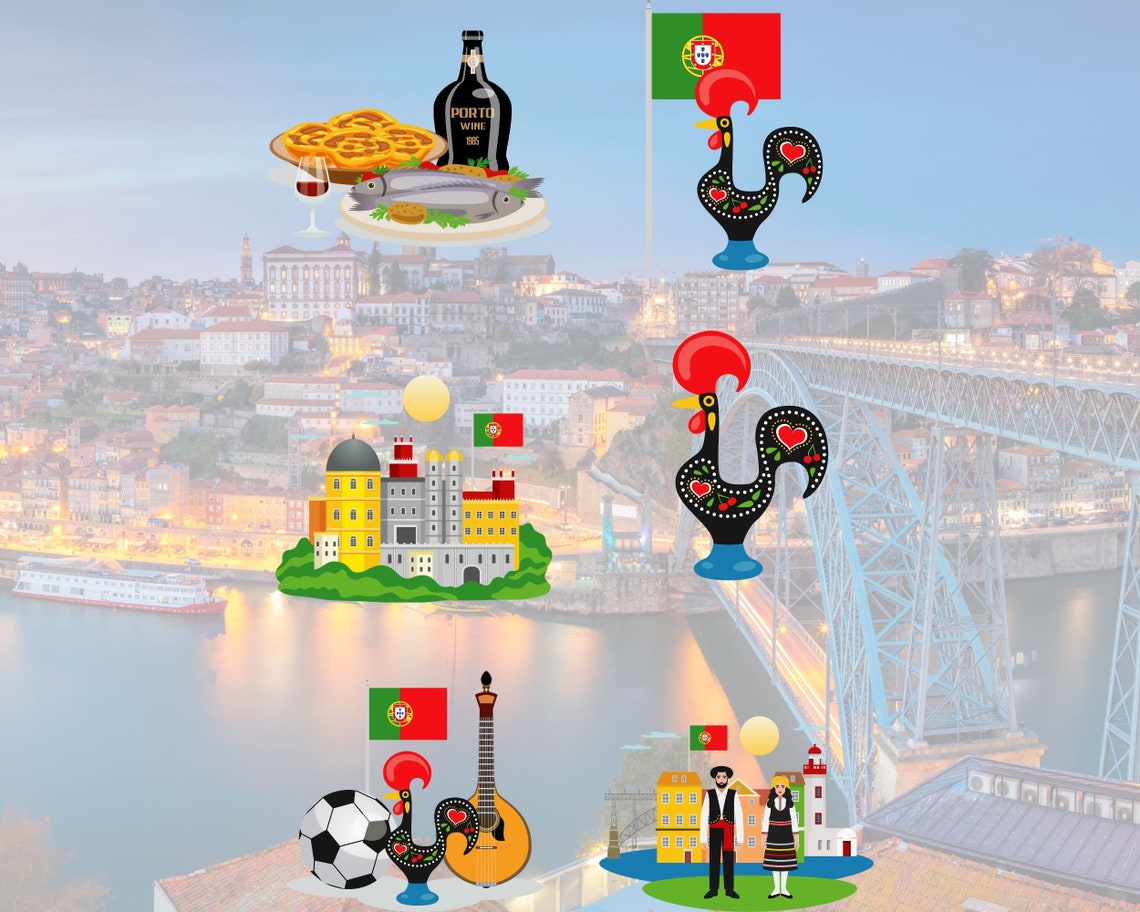Portugal Rooster Clipart / Portugal Svg / Galo Barcelos Bundle ...