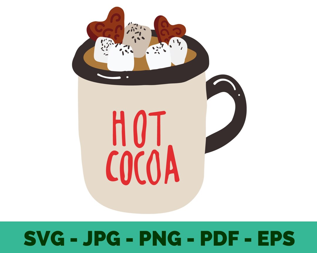 Hot Cocoa Clipart | Hot Chocolate Christmas Designs | Vector for T ...