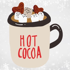 Hot Cocoa Clipart | Hot Chocolate Christmas Designs | Vector for T ...