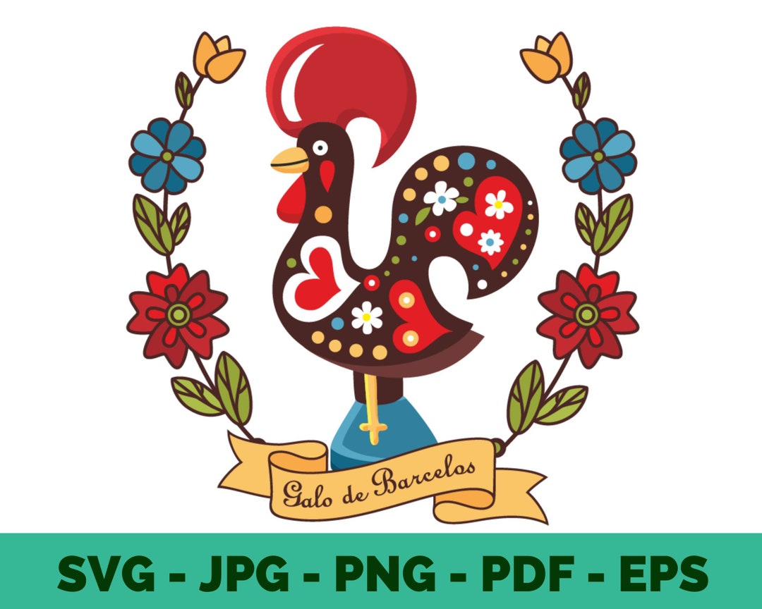 Portugal Svg / Galo De Barcelos Svg / Rooster Barcelos Clipart ...