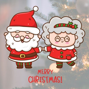 Santa Clipart / Santa and Mrs Claus / Cute Santa / Clipart - Etsy