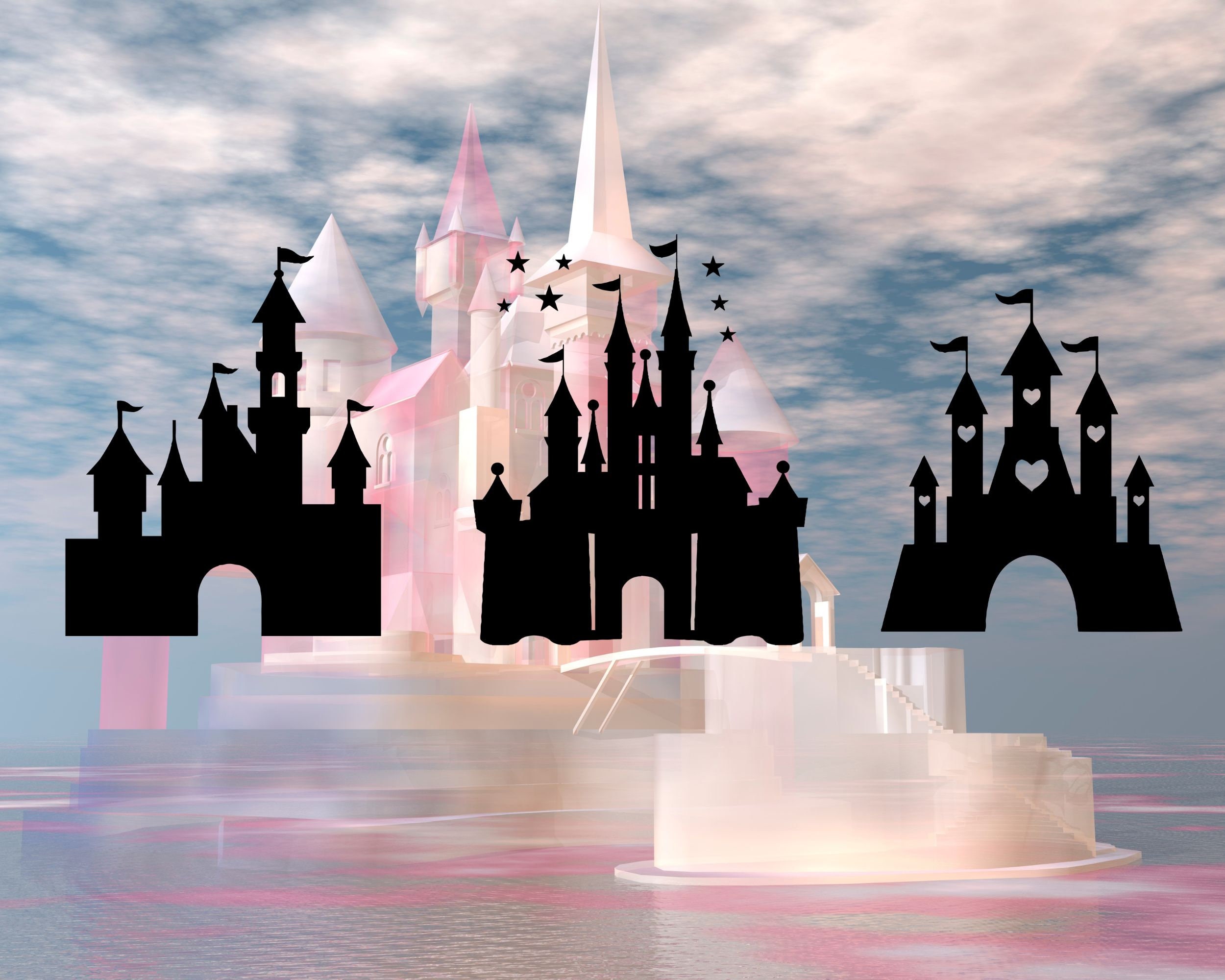 Castle & Princess SVG Bundle Magic Kingdom Mickey Mouse Clipart Vector ...