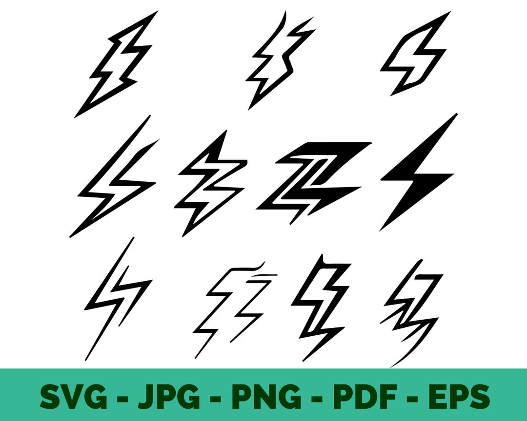 Lightning SVG Bundle | Lightning Bolt Clipart | Thunderstorm Designs ...