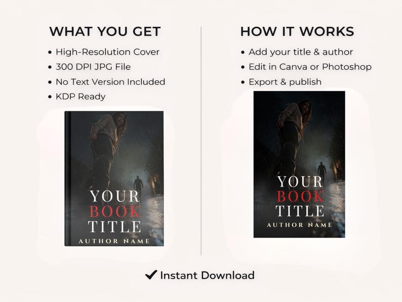 Dark Romance Book Cover Canva Template Exclusive | Stalker Suspense ...