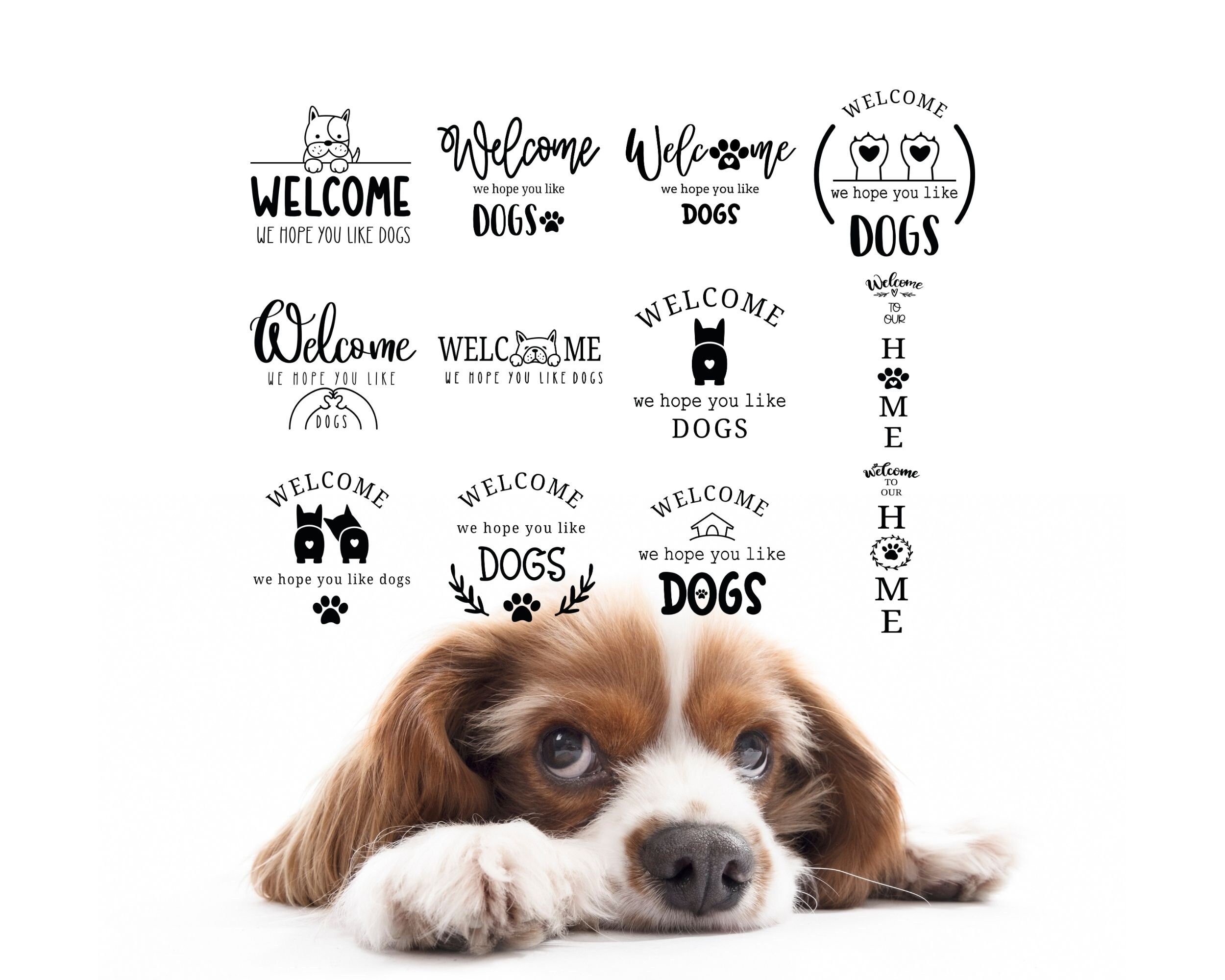 Dog Welcome Sign SVG: Front Door Decor Clipart (digital Files) - Etsy